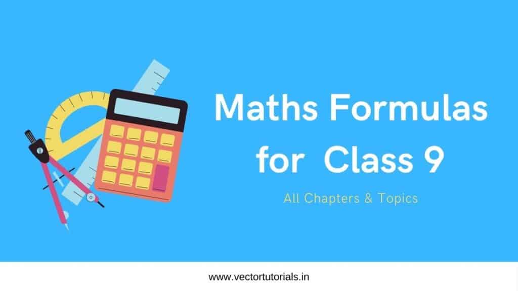 Maths Formulas for Class 9 PDF - NCERT/CBSE